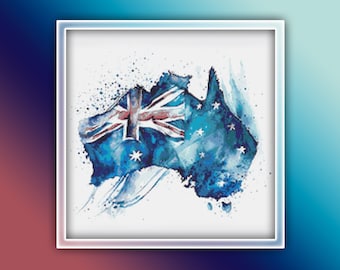 Australia Flag Cross Stitch Pattern - Etsy