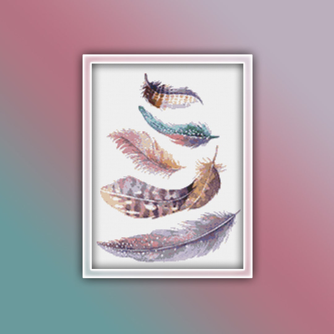 Feathers Cross Stitch Pattern 15 Instant PDF Download- Feather ...