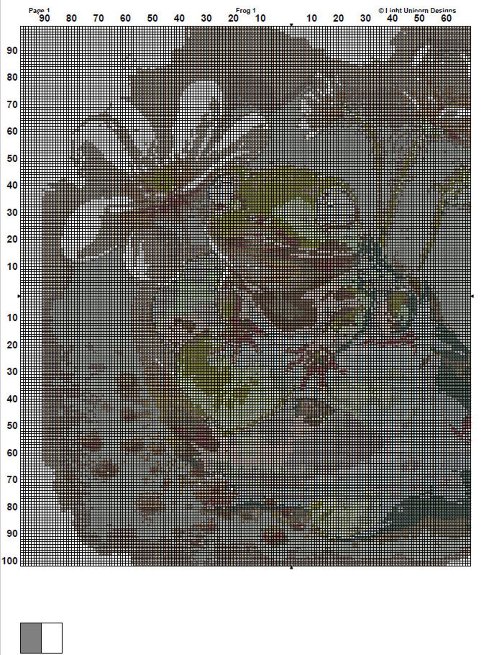 Frog Cross Stitch Pattern 1 Instant PDF Download - Frog Watercolor ...