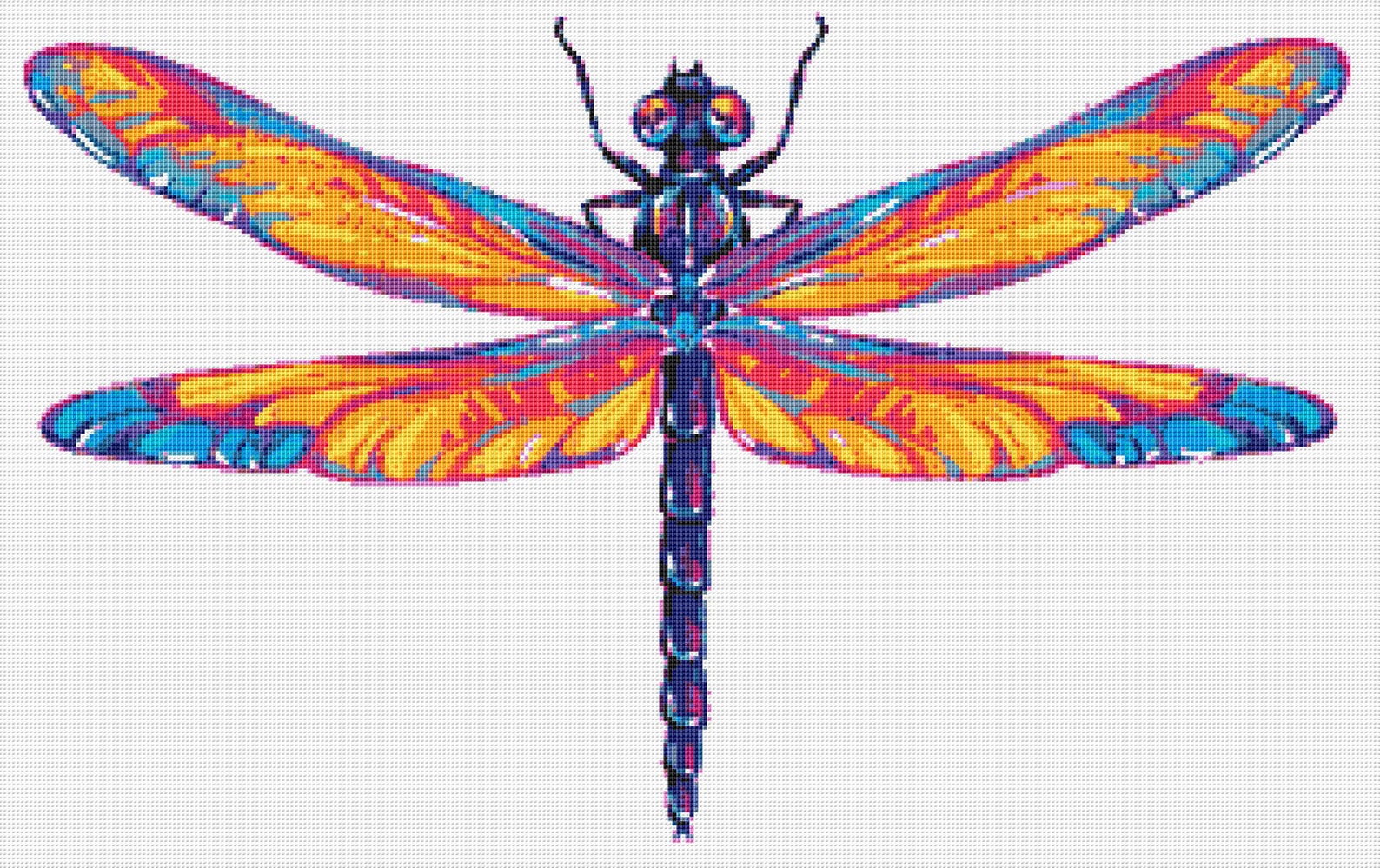 Dragonfly Cross Stitch Pattern 1 Instant PDF Download Insect | Etsy