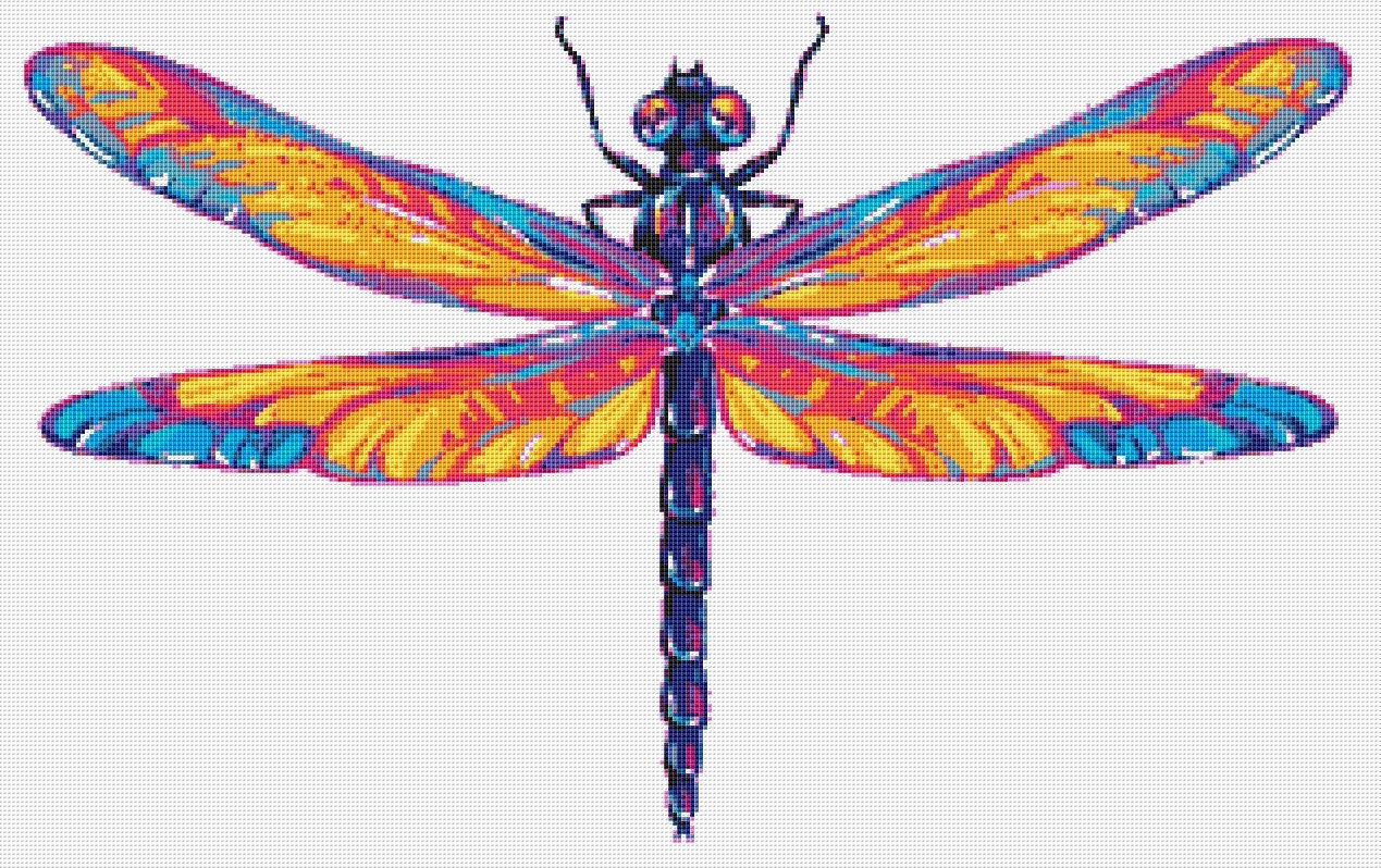 Dragonfly Cross Stitch Pattern 1 Instant PDF Download Insect | Etsy