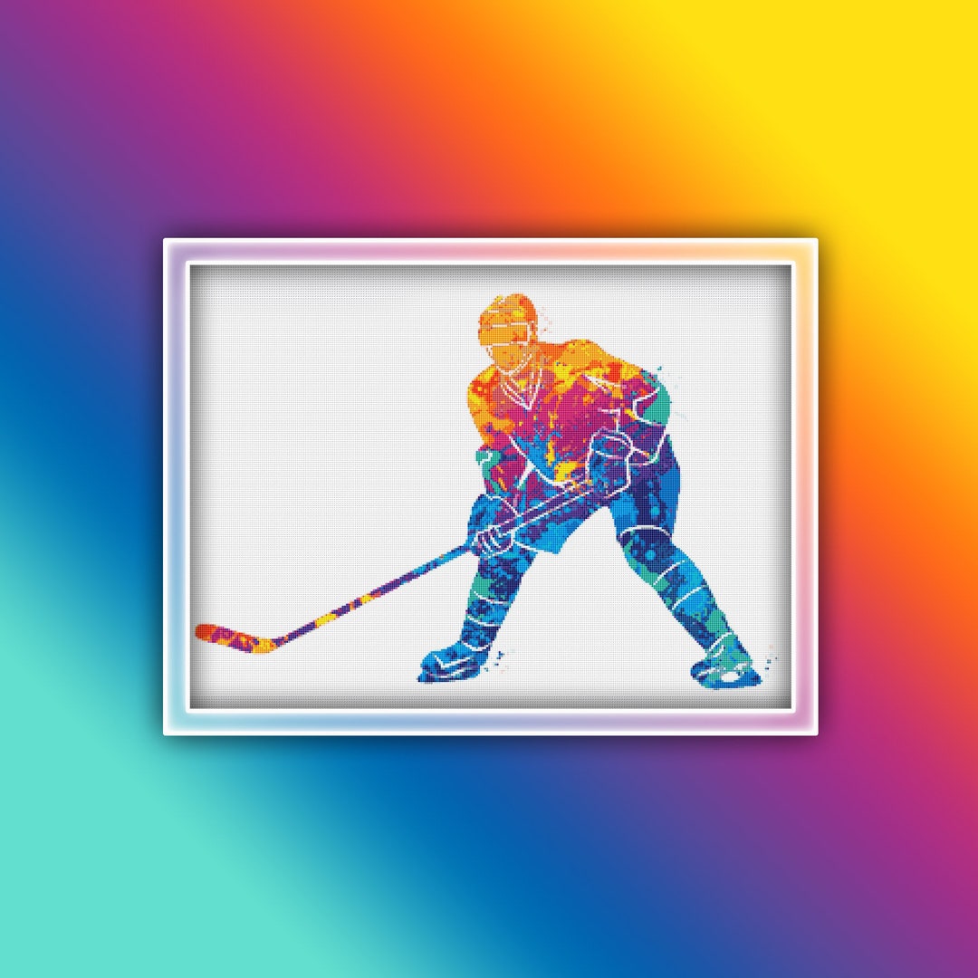 Hockey Player Cross Stitch Pattern 1 Instant PDF Download - Sport ...