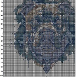 Pittbull Cross Stitch Pattern 1 Instant PDF Download - Pit Bull Dog ...