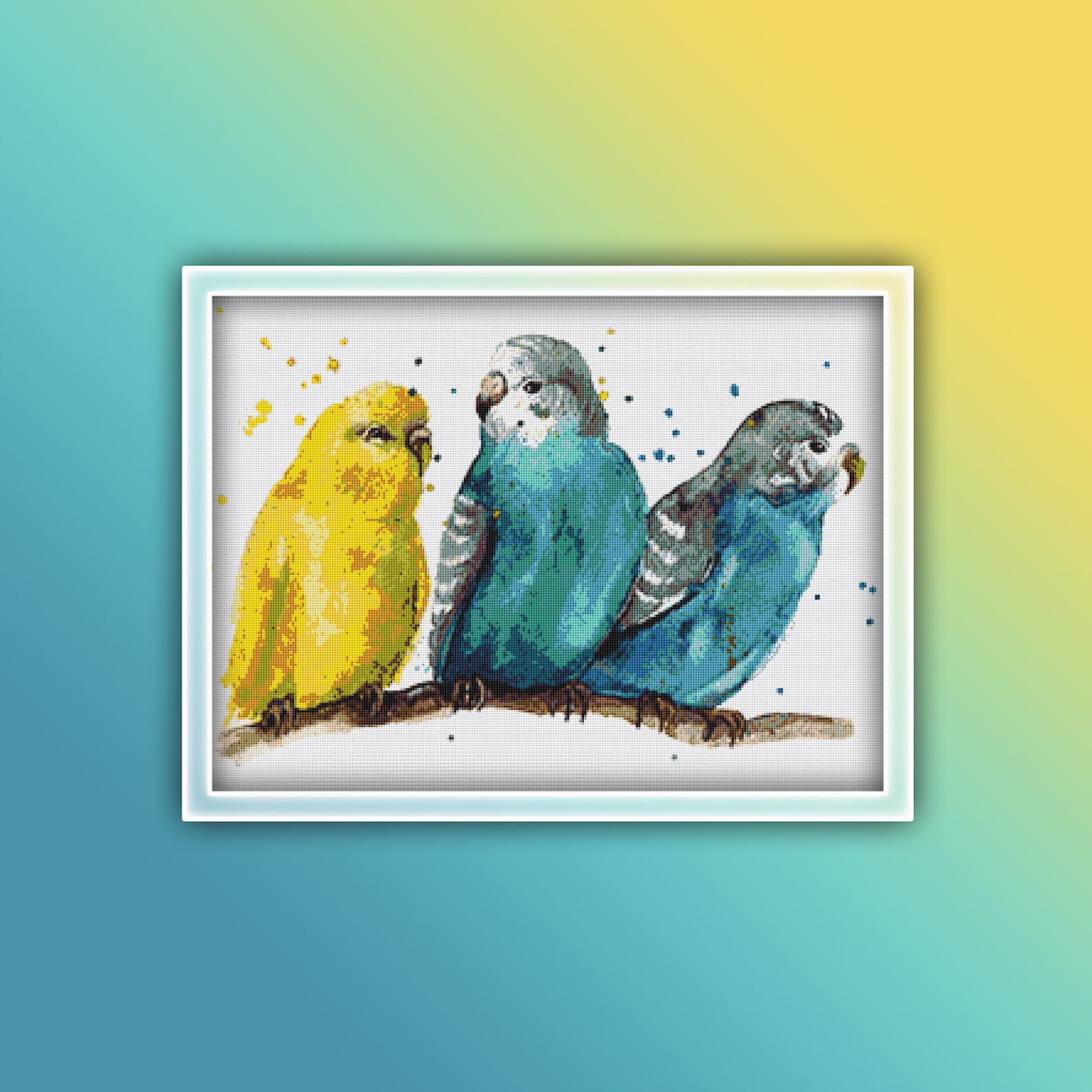 Parakeets Cross Stitch Pattern 1 Instant PDF Download - Budgie ...