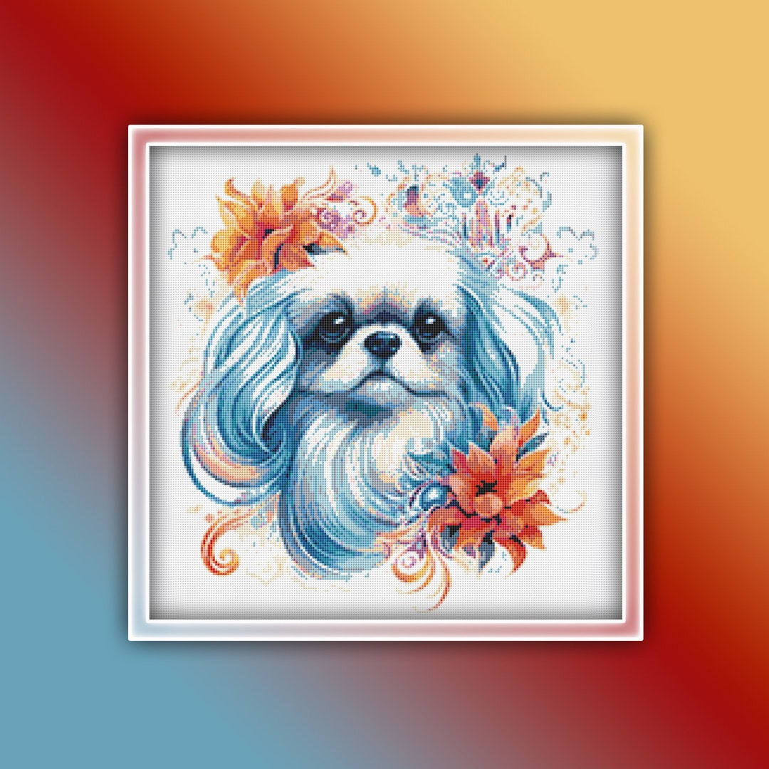 Pekingese Cross Stitch Pattern 2 Instant PDF Download - Pekingese ...