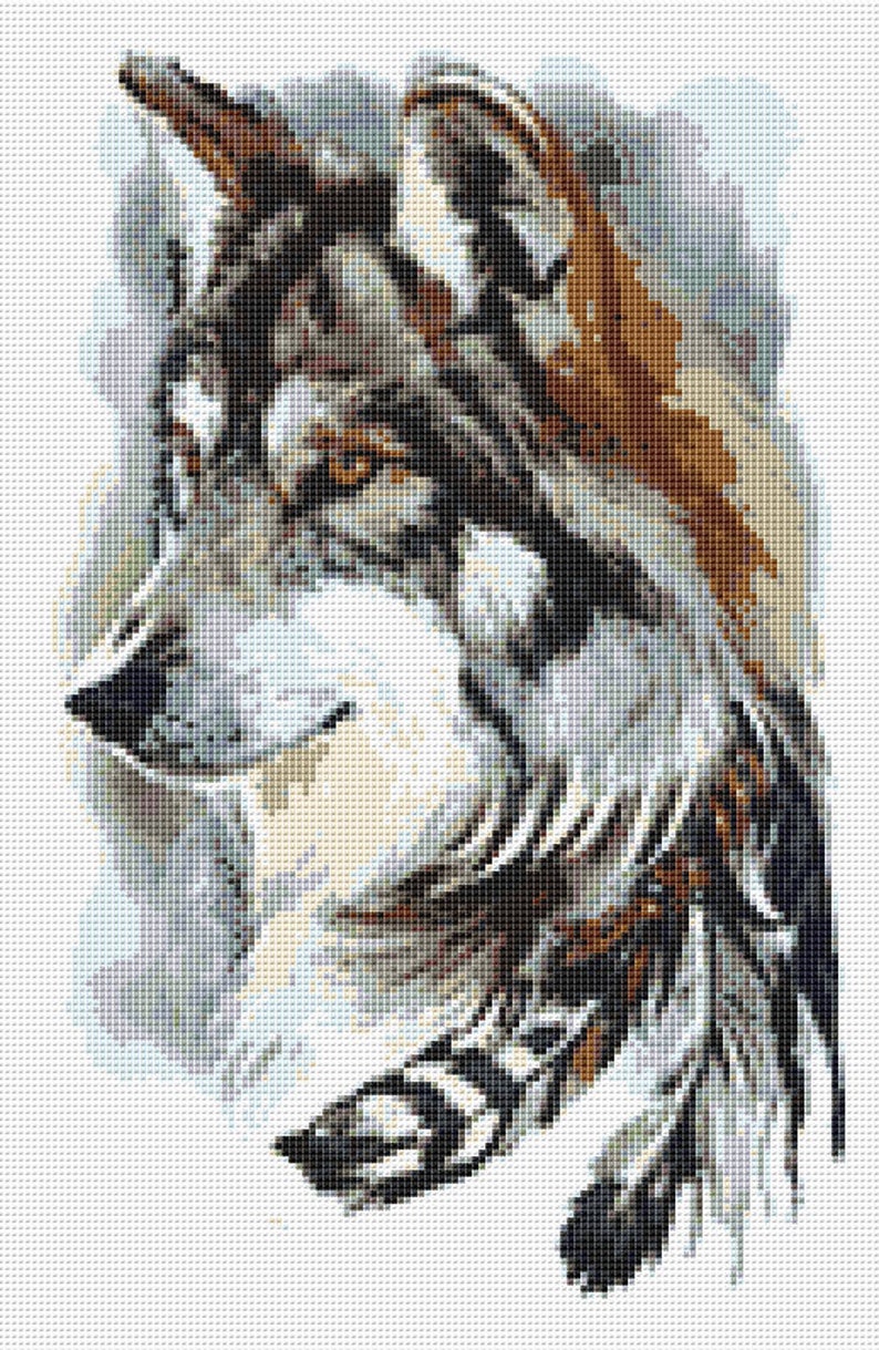 Wolf Cross Stitch Pattern 2 Instant PDF Download Wolf | Etsy