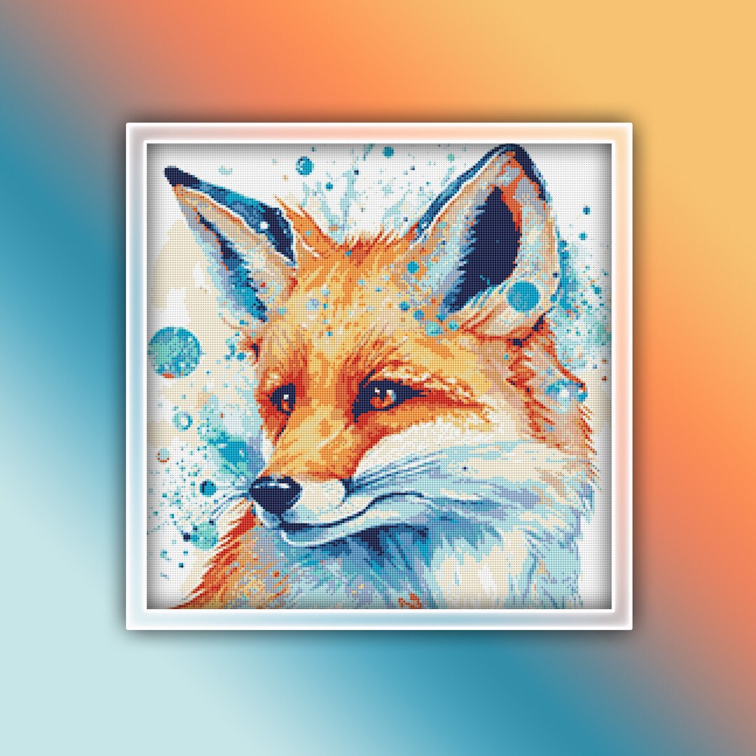 Fox Cross Stitch Pattern 15 Instant PDF Download - Fox Watercolor Cross ...
