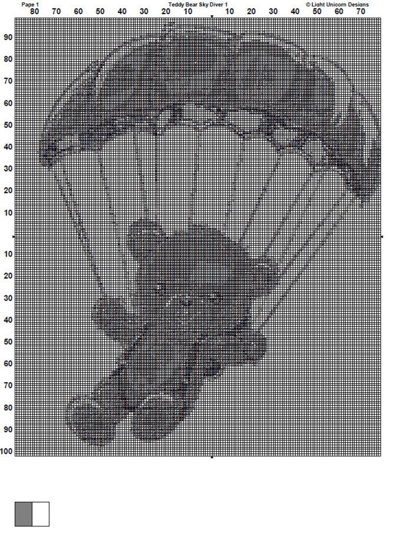 Teddy Bear Sky Diver Cross Stitch Pattern 1 Instant PDF Download | Sky ...