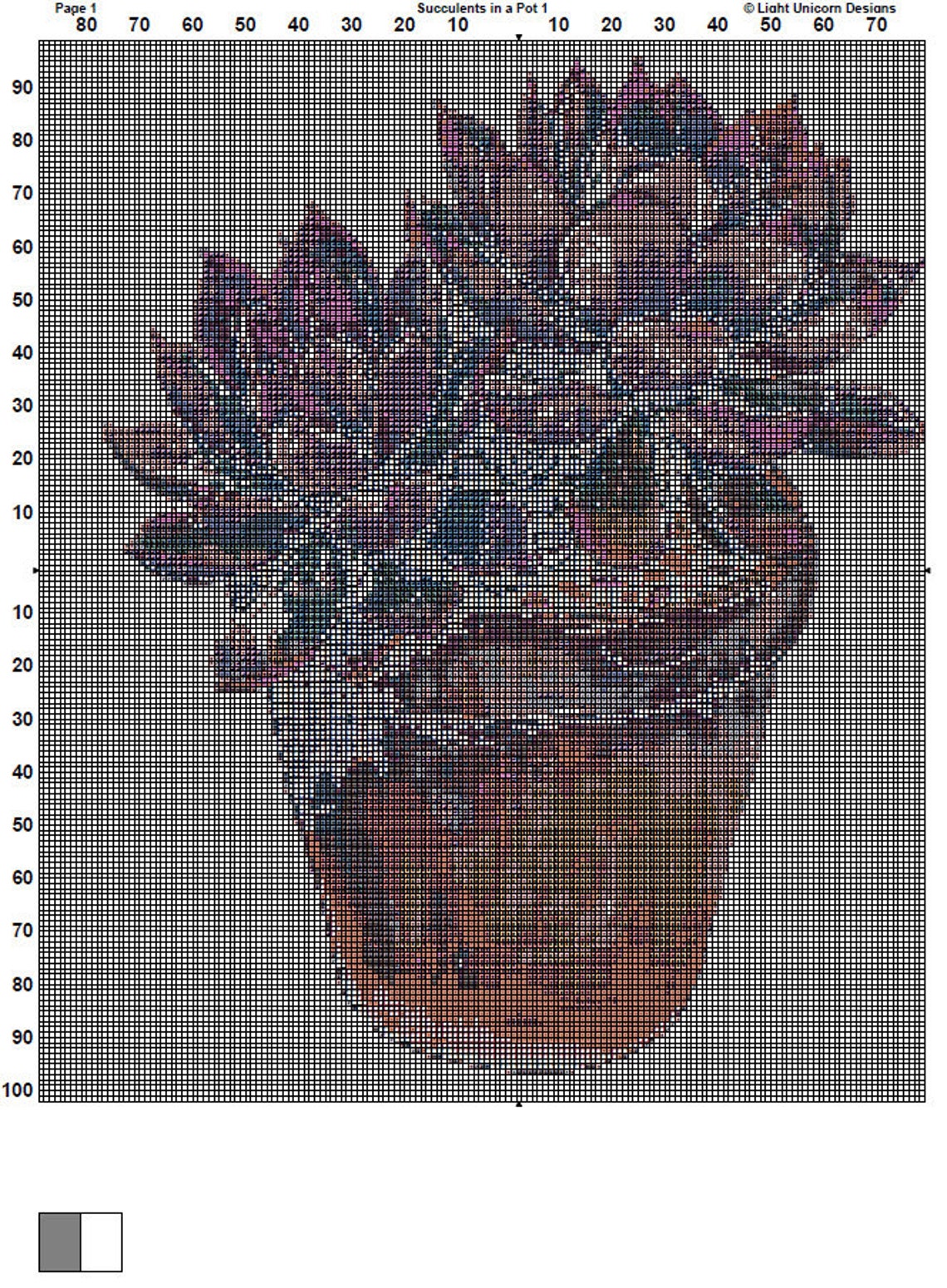 Succulents in a Pot Cross Stitch Pattern 1 Instant PDF Download ...