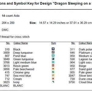 Dragon Sleeping on a Book Cross Stitch Pattern 2 Instant PDF Download ...
