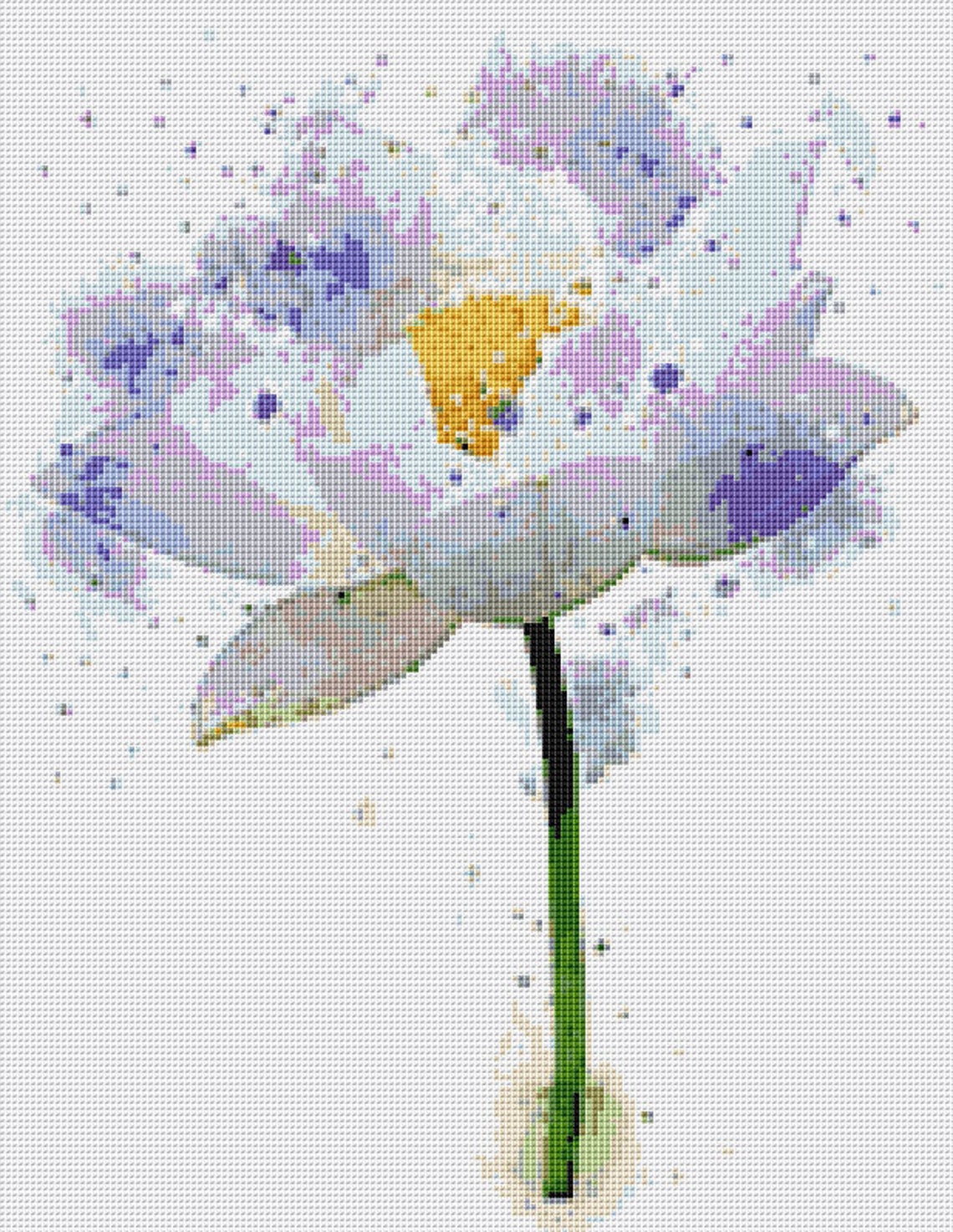 White Lotus Cross Stitch Pattern 1 Instant PDF Download - Etsy