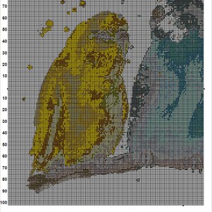 Parakeets Cross Stitch Pattern 1 Instant PDF Download - Budgie ...