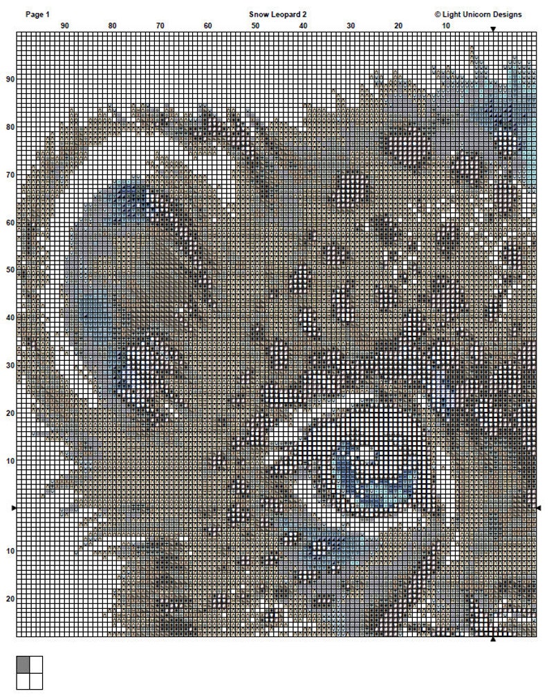 Snow Leopard Cross Stitch Pattern 2 Instant PDF Download - Etsy