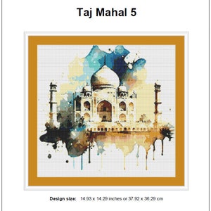 Taj Mahal Cross Stitch Pattern 5 Instant PDF Download - India ...