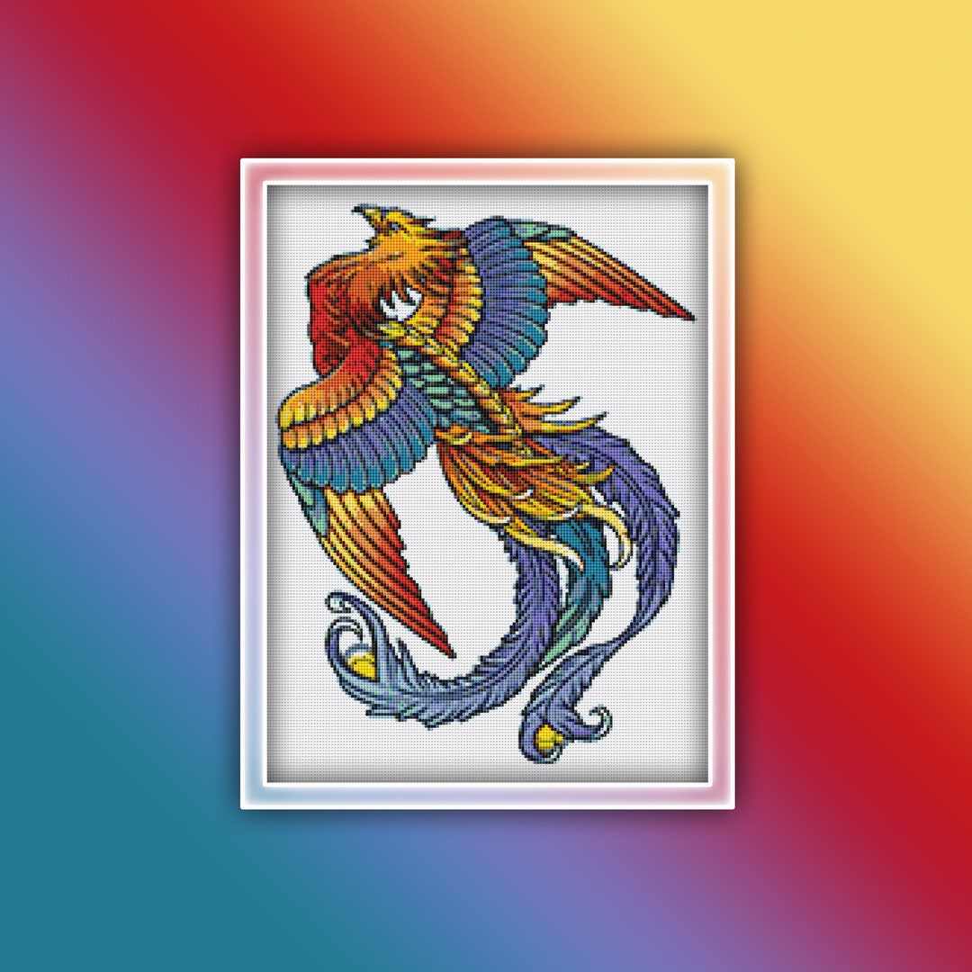 Phoenix Bird Cross Stitch Pattern 1 Instant PDF Download - Phoenix ...