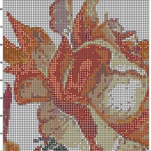 Tea Rose Cross Stitch Pattern 1 Instant PDF Download Rose - Etsy