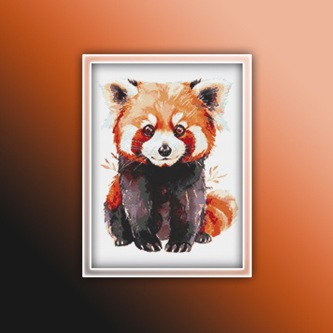 Red Panda Cross Stitch Pattern 3 Instant PDF Download - Red Panda Bear ...