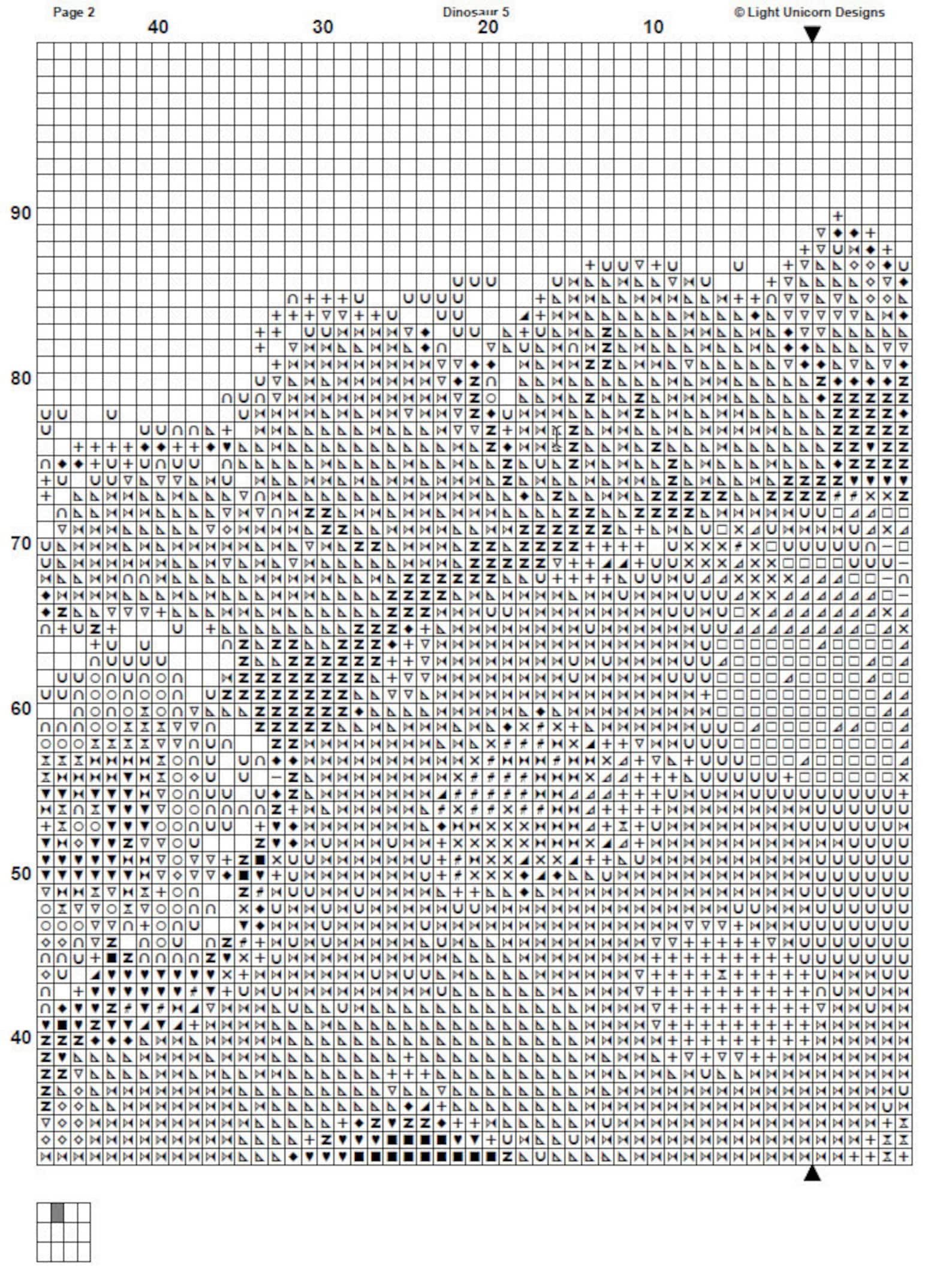 Dinosaur Cross Stitch Pattern 5 Instant PDF Download - Stegosaurus ...