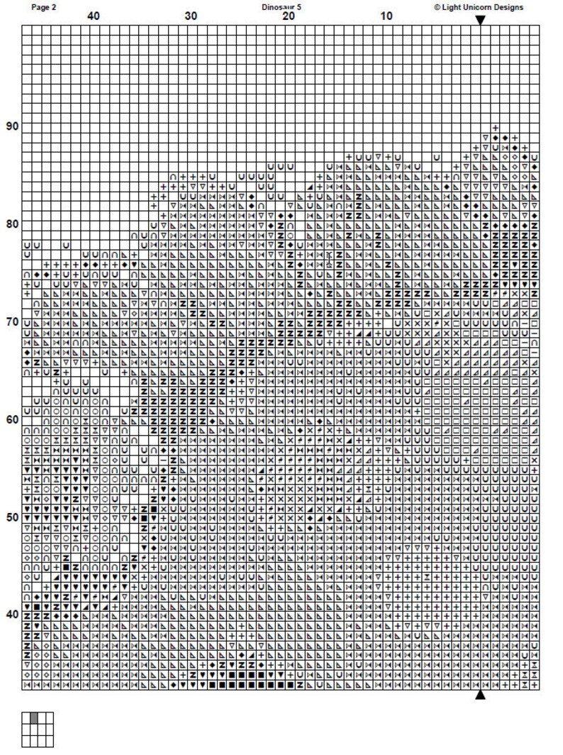 Dinosaur Cross Stitch Pattern 5 Instant PDF Download - Etsy