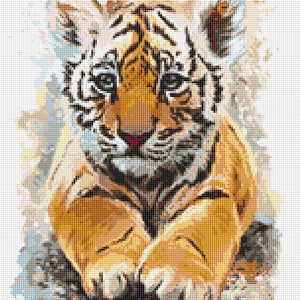 Tiger Cub Cross Stitch Pattern 1 Instant PDF Download Tiger - Etsy