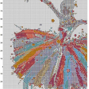 Rainbow Ballerina Cross Stitch Pattern 1 Instant PDF Download - Ballerina Watercolor Cross ...