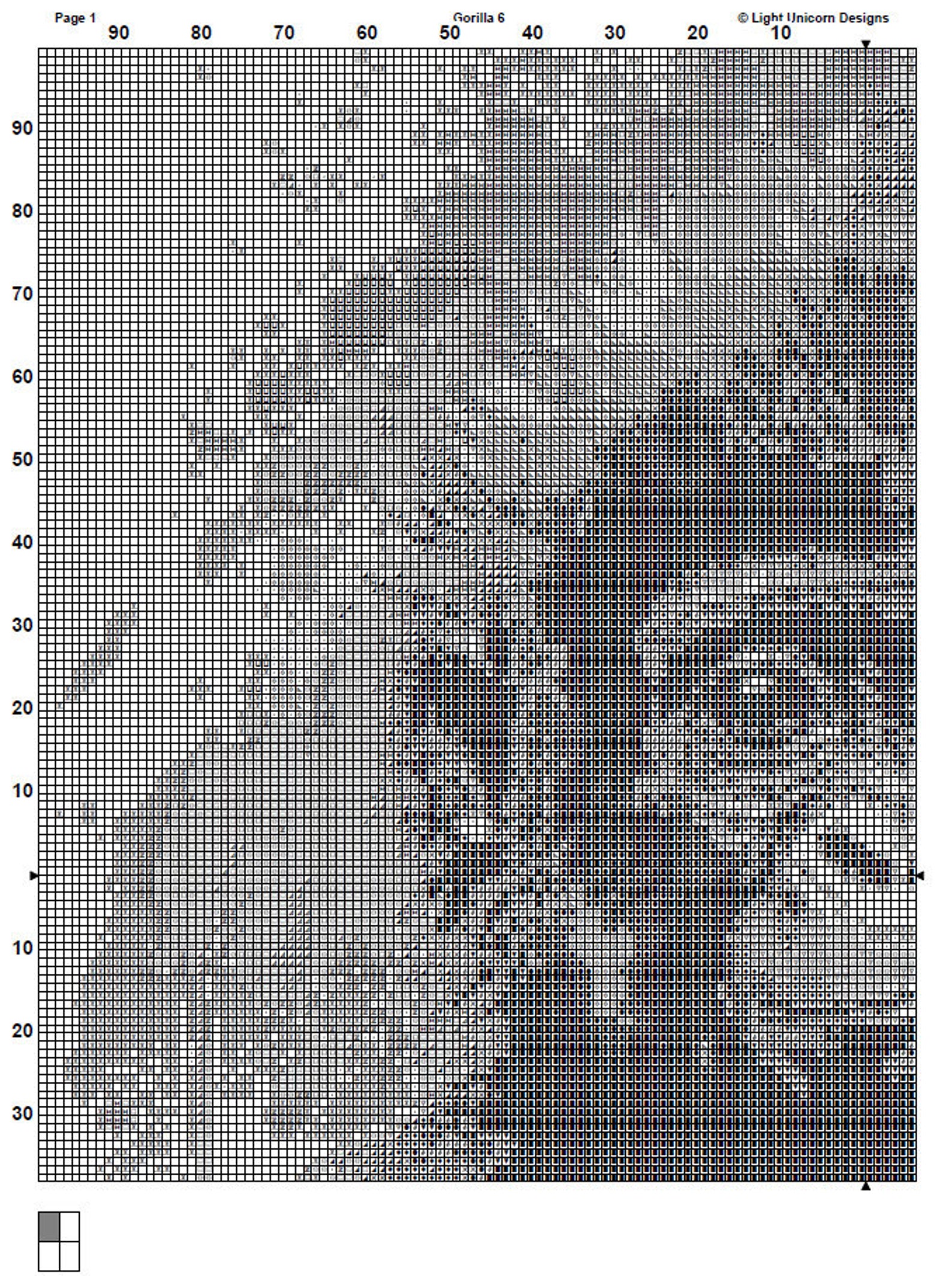 Gorilla Cross Stitch Pattern 6 Instant PDF Download - Baby Gorilla ...