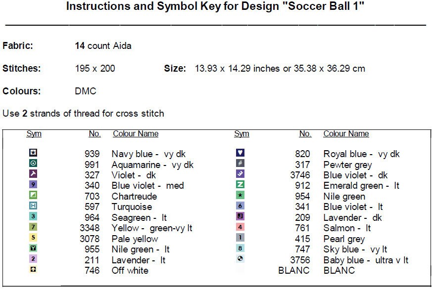 Soccer Ball Cross Stitch Pattern 1 Instant Download Instant - Etsy