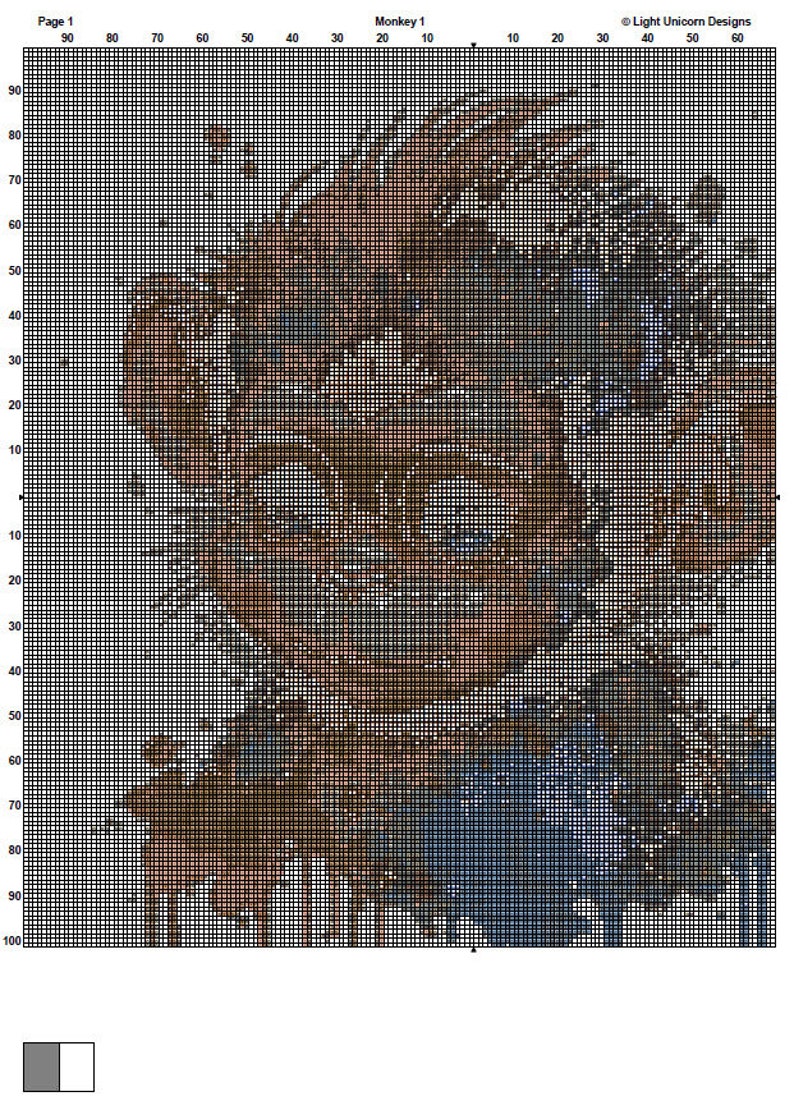 Monkey Cross Stitch Pattern 1 Instant PDF Download Monkey - Etsy