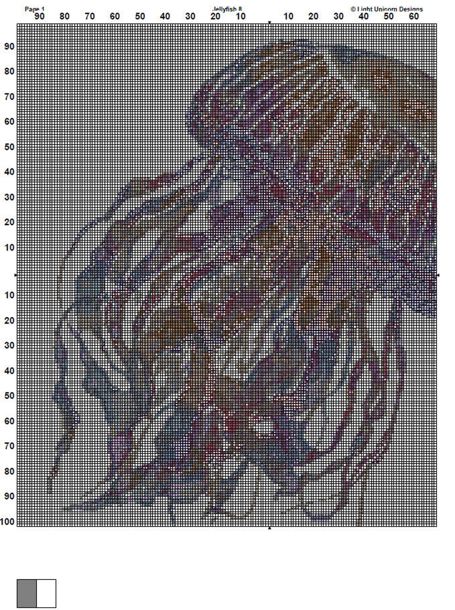 Jellyfish Cross Stitch Pattern 8 Instant PDF Download - Sea Jellies ...