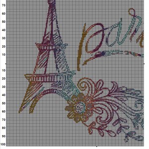Paris Cross Stitch Pattern 1 Instant PDF Download - Eiffel Tower ...