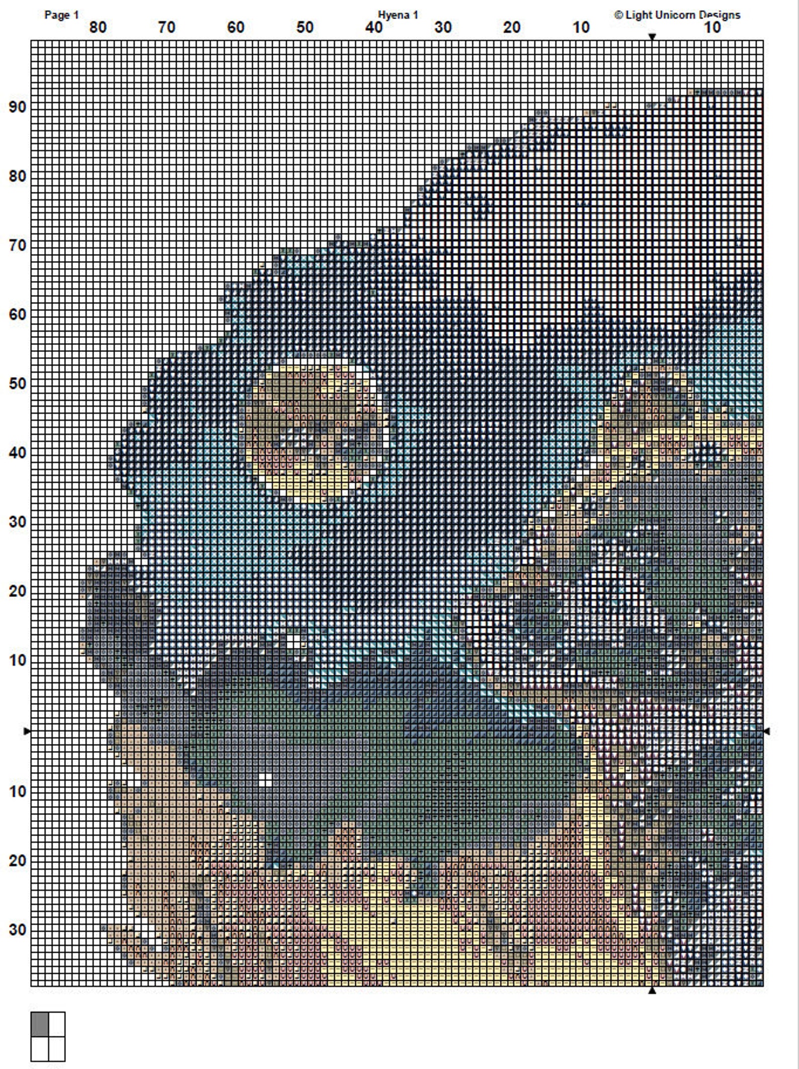 Hyena Cross Stitch Pattern 1 Instant PDF Download Baby Hyena - Etsy