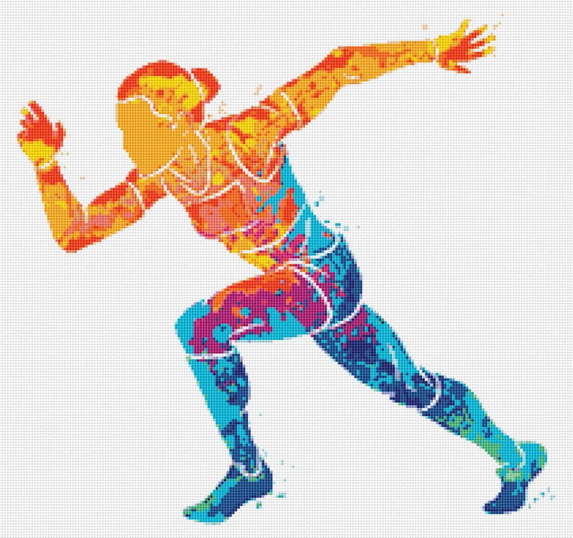 Running Cross Stitch Pattern 1 Instant Download Instant PDF | Etsy