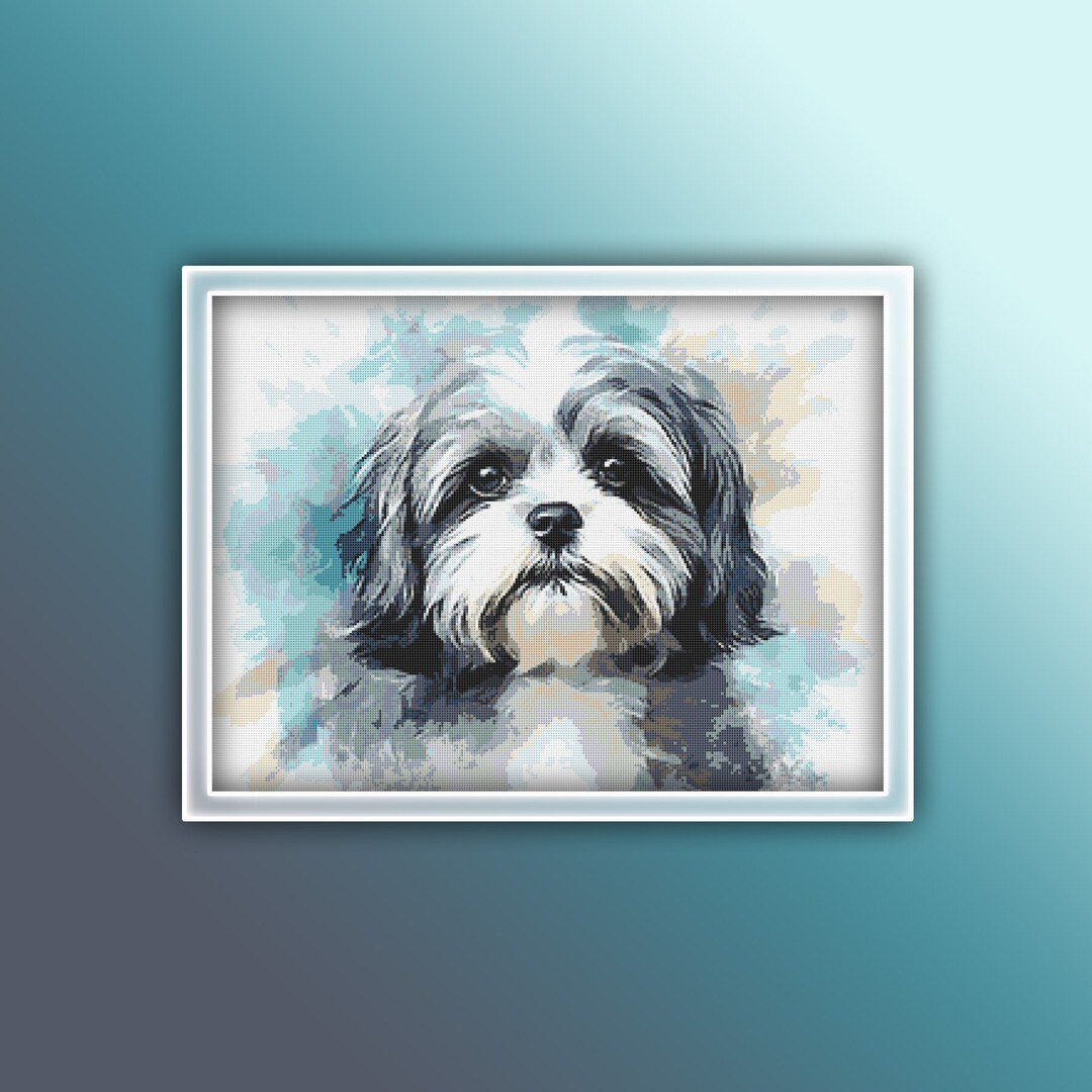 Shih Tzu Dog Cross Stitch Pattern 1 Instant PDF Download - Shih Tzu ...
