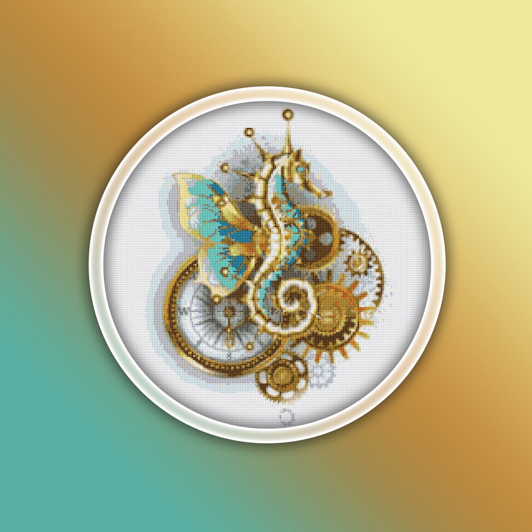 Steampunk Seahorse Cross Stitch Pattern Instant PDF Download ...