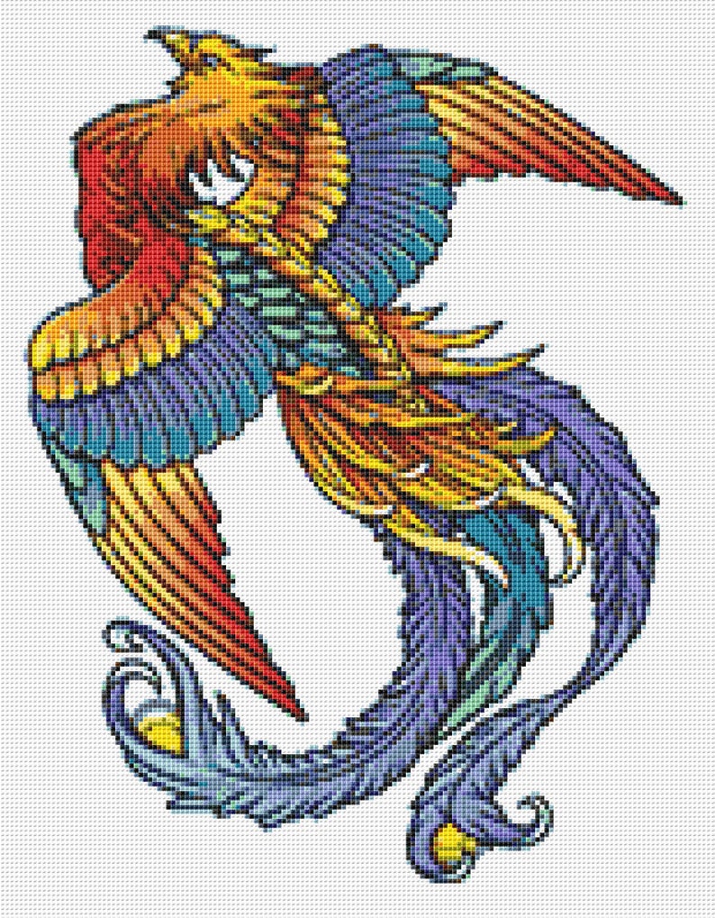 Phoenix Bird Cross Stitch Pattern 1 Instant PDF Download - Etsy