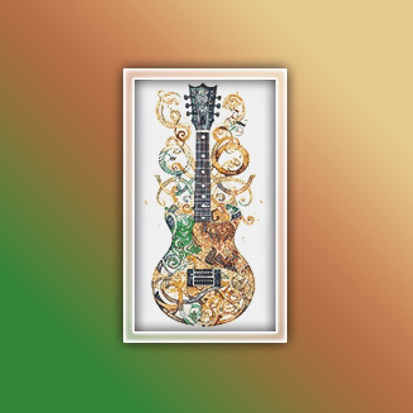 Guitar Cross Stitch - Etsy