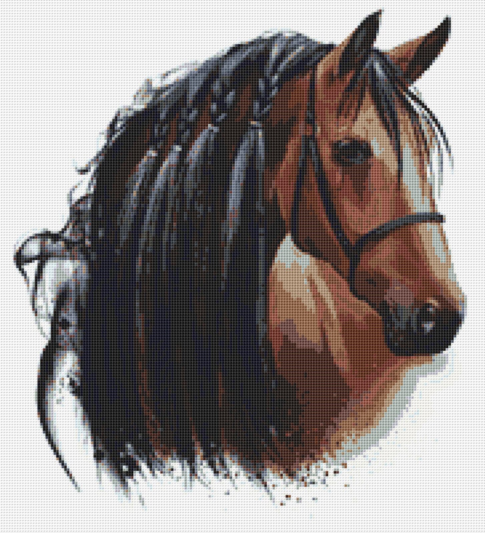 Horse Cross Stitch Pattern 5 Instant PDF Download Brown - Etsy