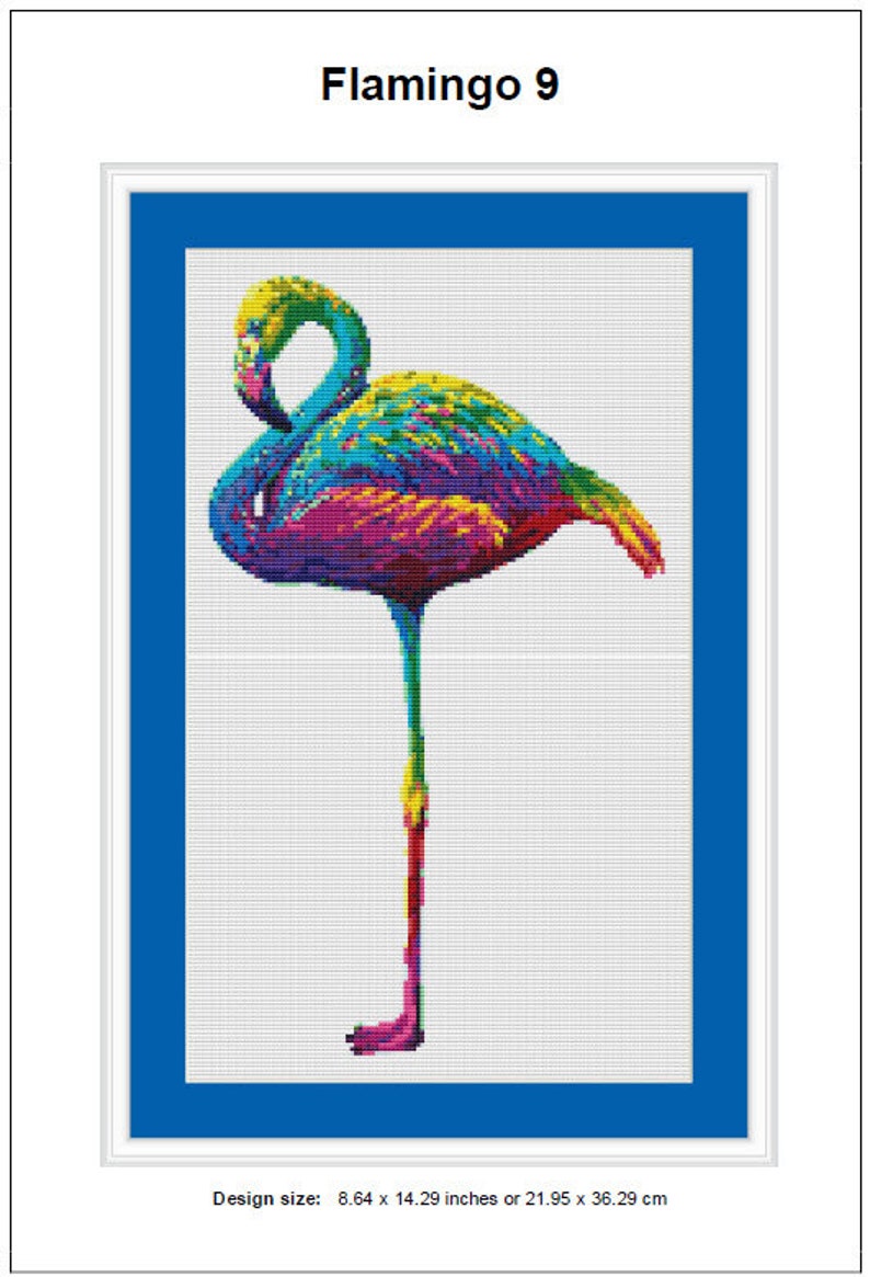 Flamingo Cross Stitch Pattern 9 Instant PDF Download - Etsy