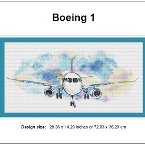 Boeing Cross Stitch Pattern 1 Instant PDF Download - Airplane ...