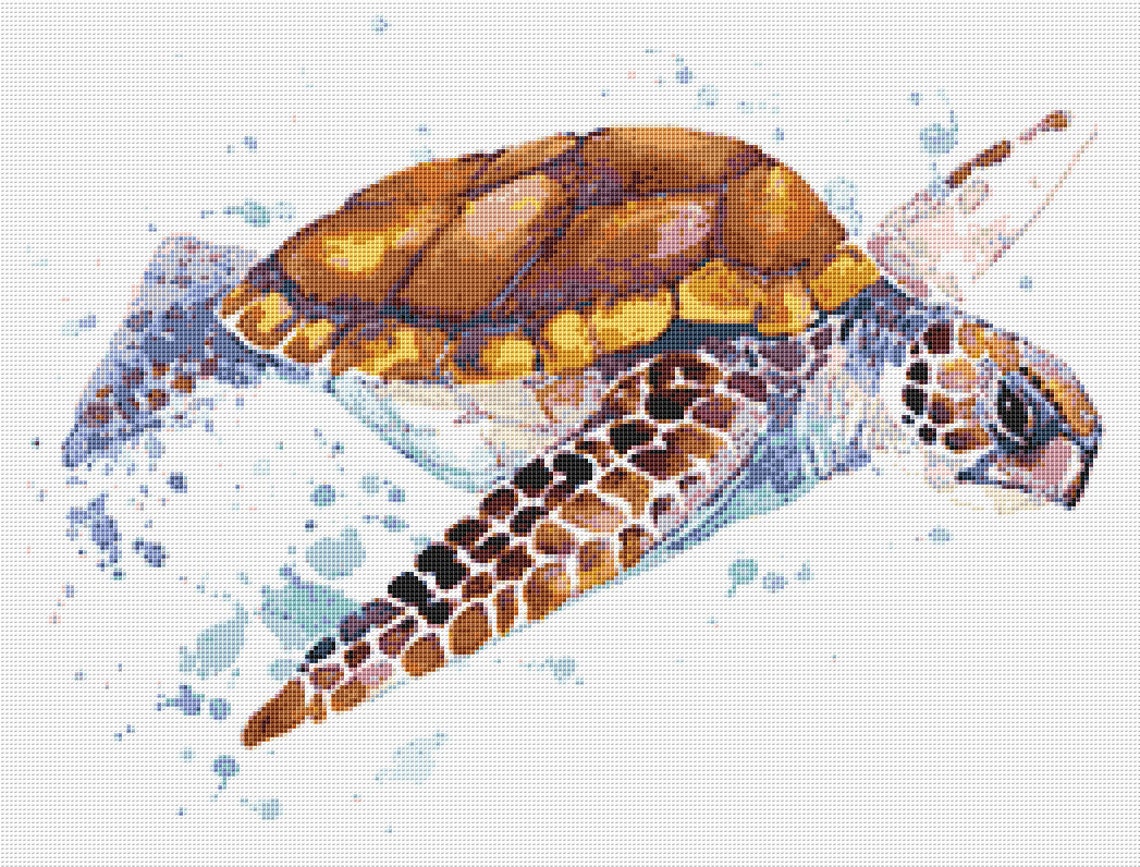 Sea Turtle Cross Stitch Pattern 1 Instant PDF Download Sea - Etsy