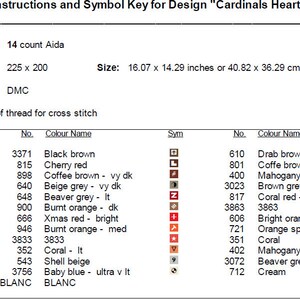 Cardinals Heart Cross Stitch Pattern 1 Instant PDF Download - Etsy