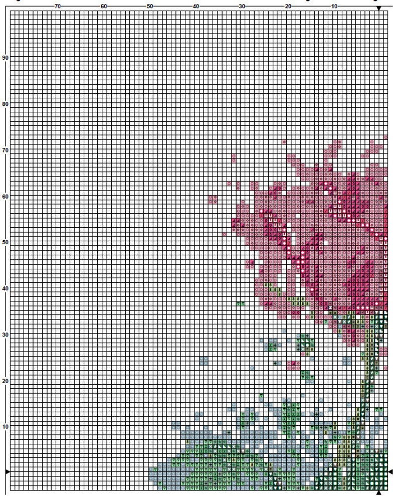Rose Cross Stitch Pattern 4 Instant PDF Download Rose | Etsy