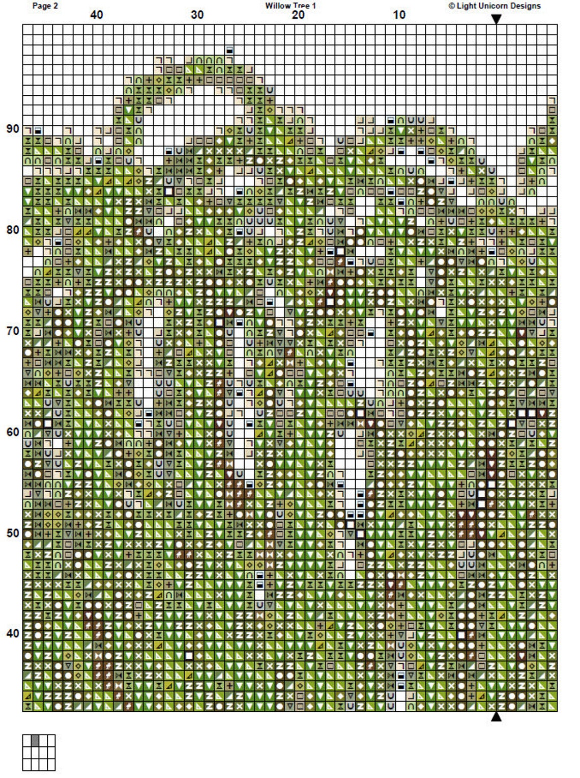 Willow Tree Cross Stitch Pattern Instant PDF Download | Summer Tree ...