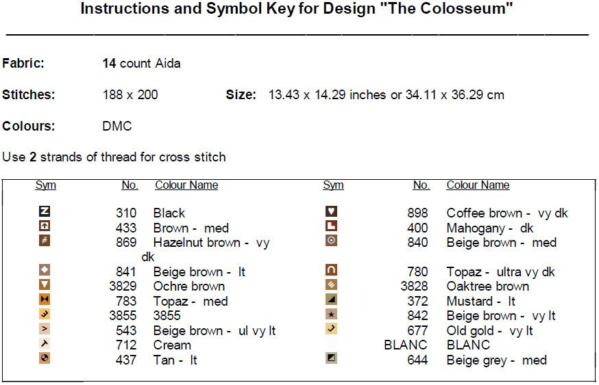 The Colosseum Cross Stitch Pattern Instant PDF Download Rome | Etsy