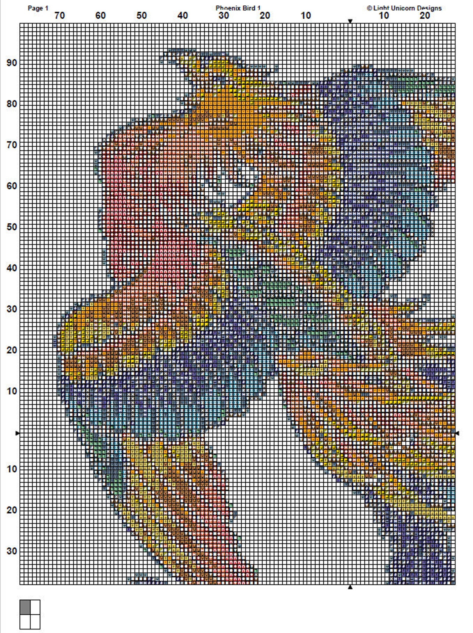 Phoenix Bird Cross Stitch Pattern 1 Instant PDF Download - Phoenix ...