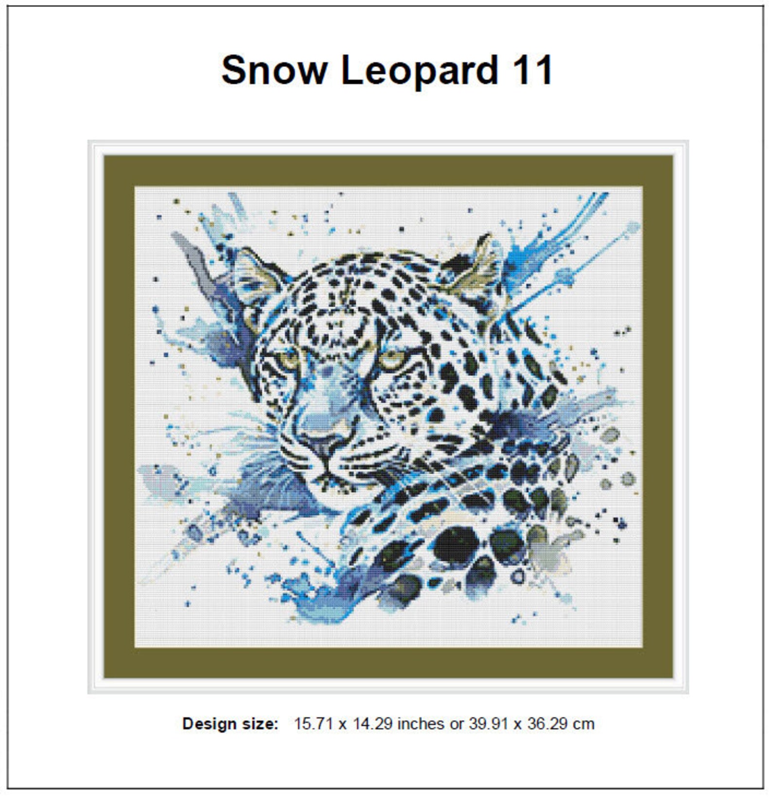 Snow Leopard Cross Stitch Pattern 11 Instant PDF Download - Leopard ...