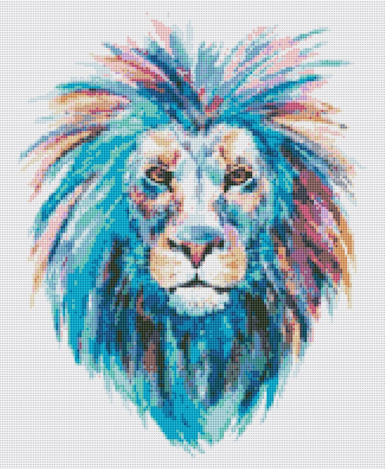Lion Cross Stitch Pattern Instant PDF Download Lion | Etsy