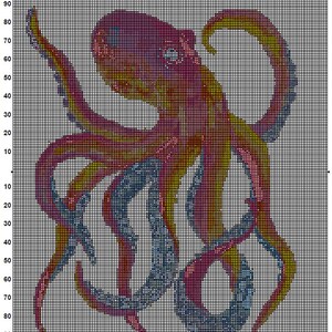 Octopus Cross Stitch Pattern 2 Instant PDF Download - Octopus ...