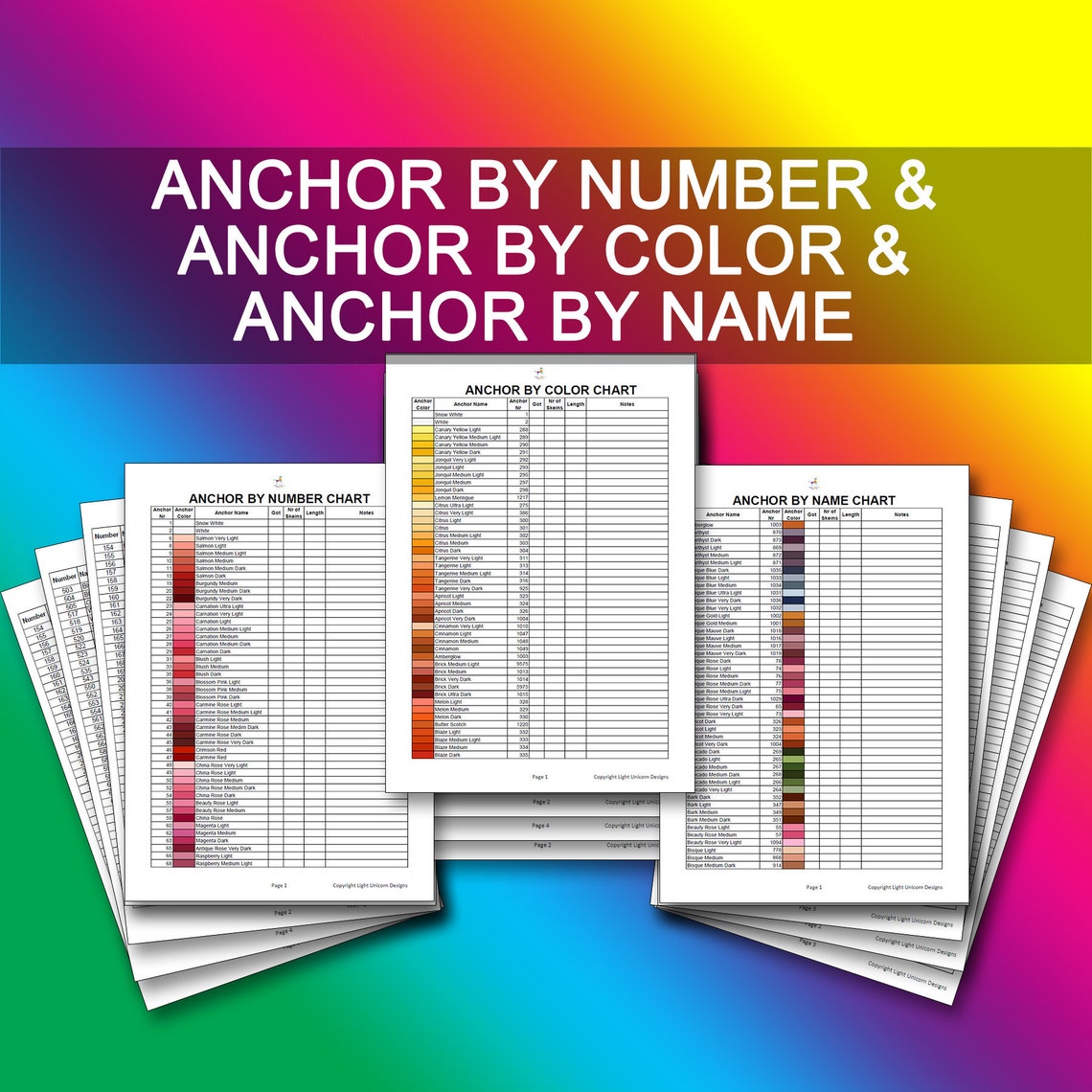 Anchor Thread Charts PDF Instant Download | Cross Stitch Chart ...