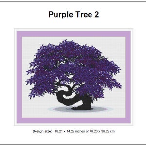 Purple Tree Cross Stitch Pattern 3 Instant PDF Download | Spring Tree ...